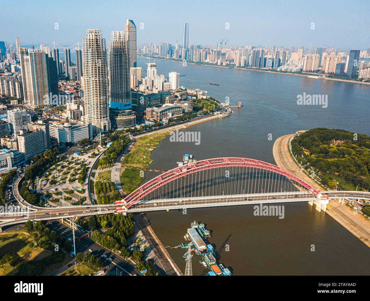 Aerial photography of Wuhan Qingchuan Bridge Stock Photo - Alamy