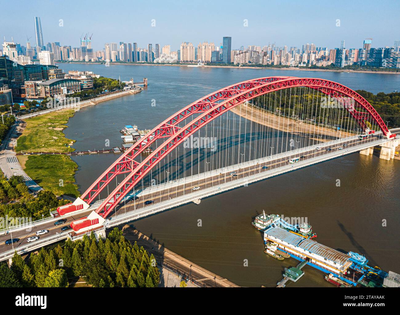 Aerial photography of Wuhan Qingchuan Bridge Stock Photo - Alamy