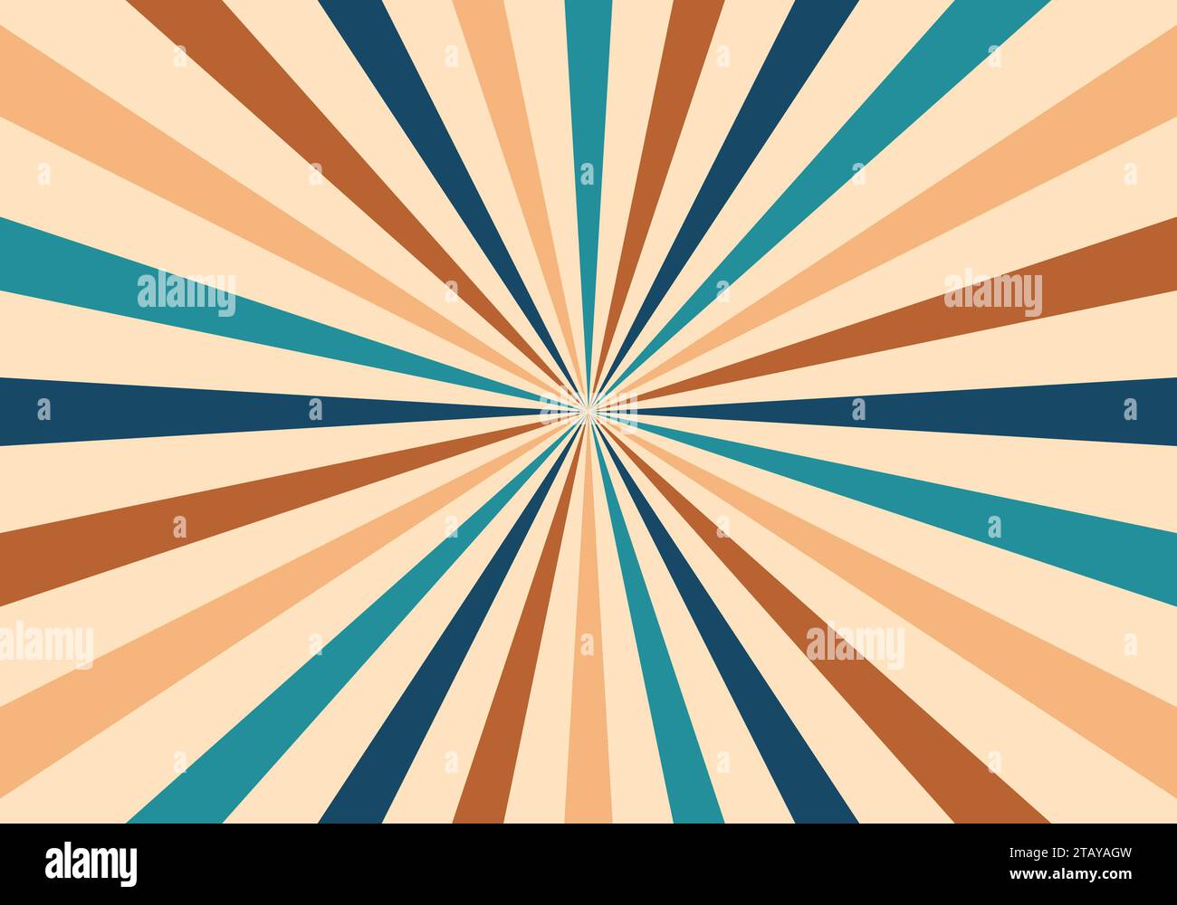 retro sun burst background with colourful stripes and rays vector Stock ...