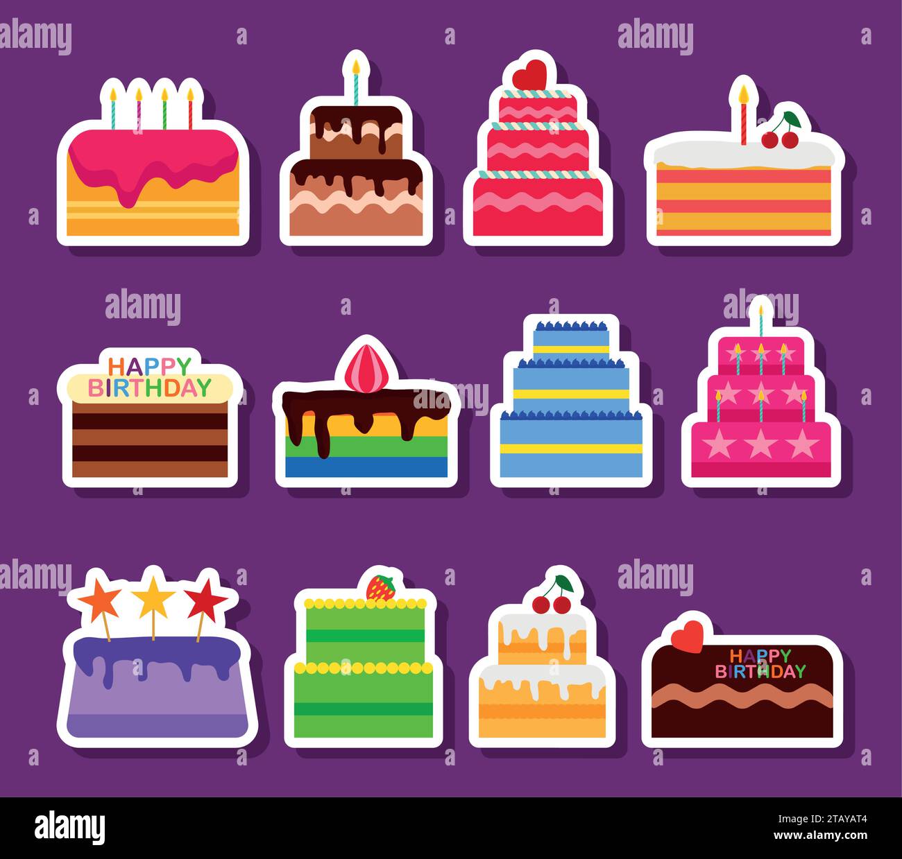 Delicious chocolate cake in Stock Vector Images - Alamy