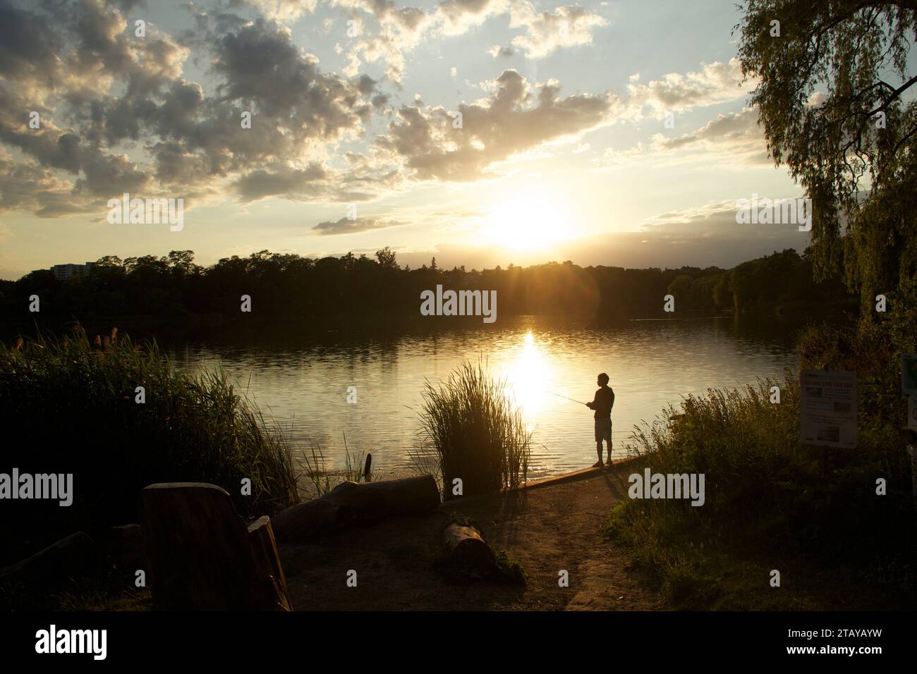 Sunset fishing on Grenadier Pond Stock Photo - Alamy