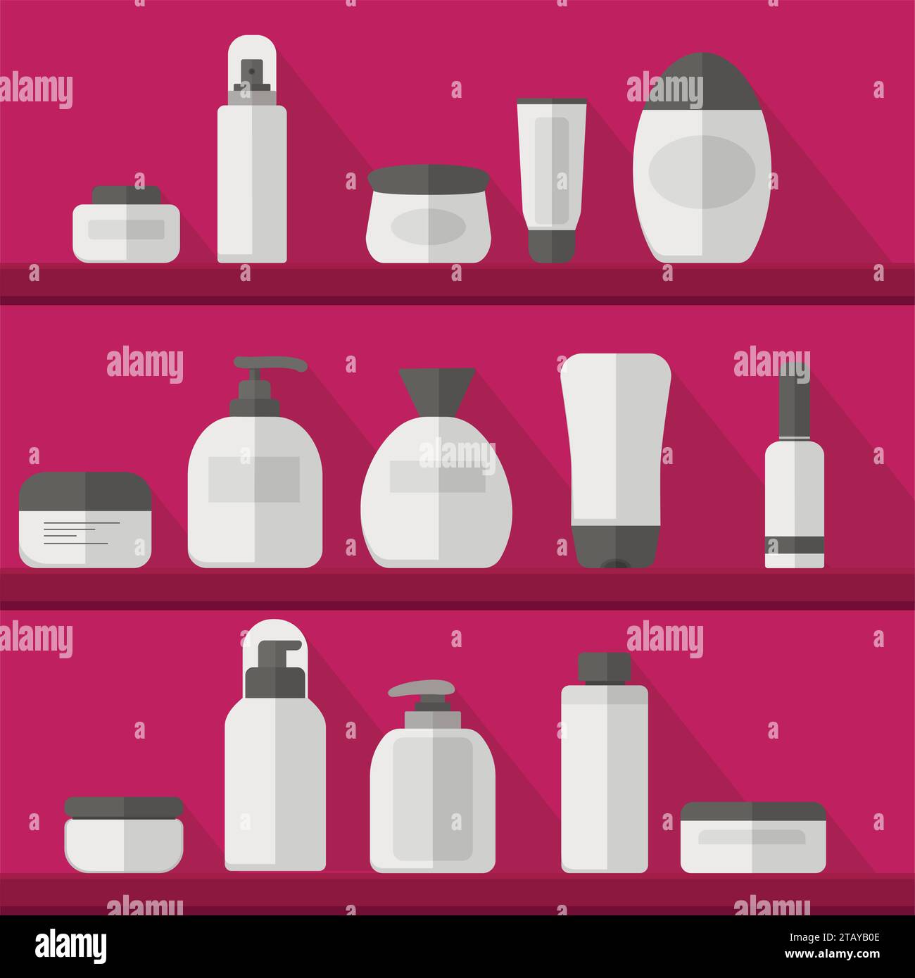 Cosmetic on shelves. Set vector blank templates of empty and clean ...