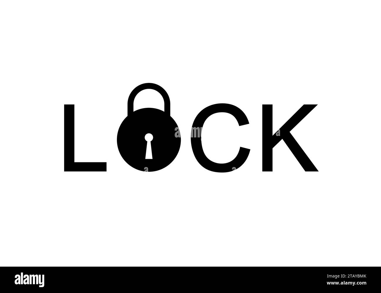 Lock calligraphy with Lock icon vector illustration Stock Vector Image ...