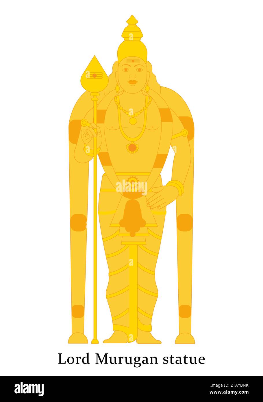 Vector illustration of Lord Murugan statue in Batu cave , Malaysia ...