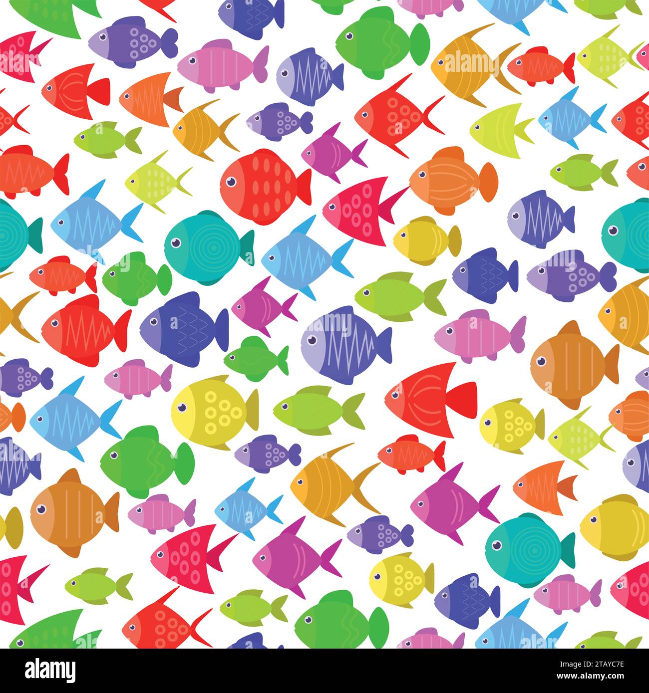 Colorful fish seamless pattern. Underwater diving animal - tropical ...
