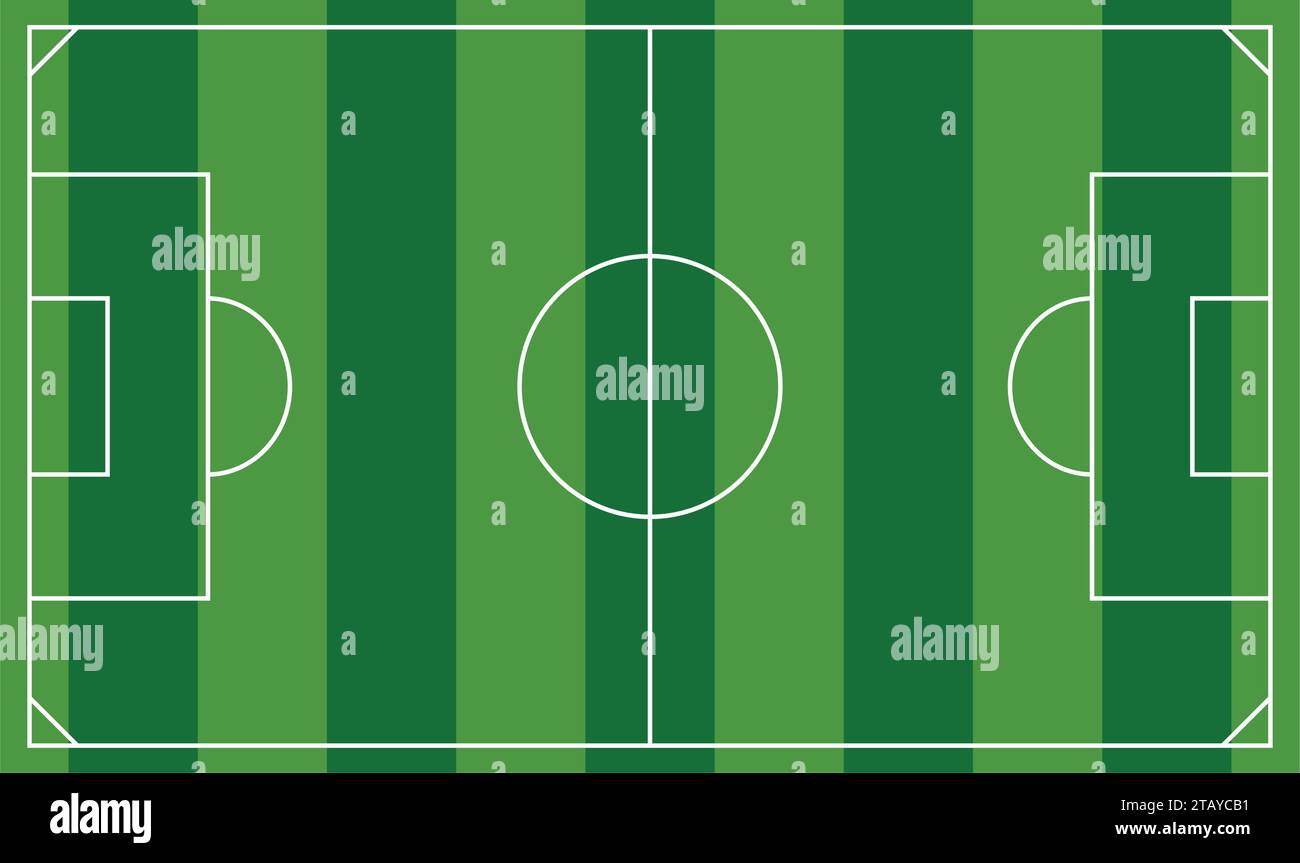 Soccer field or European Football field background template. Top view ...