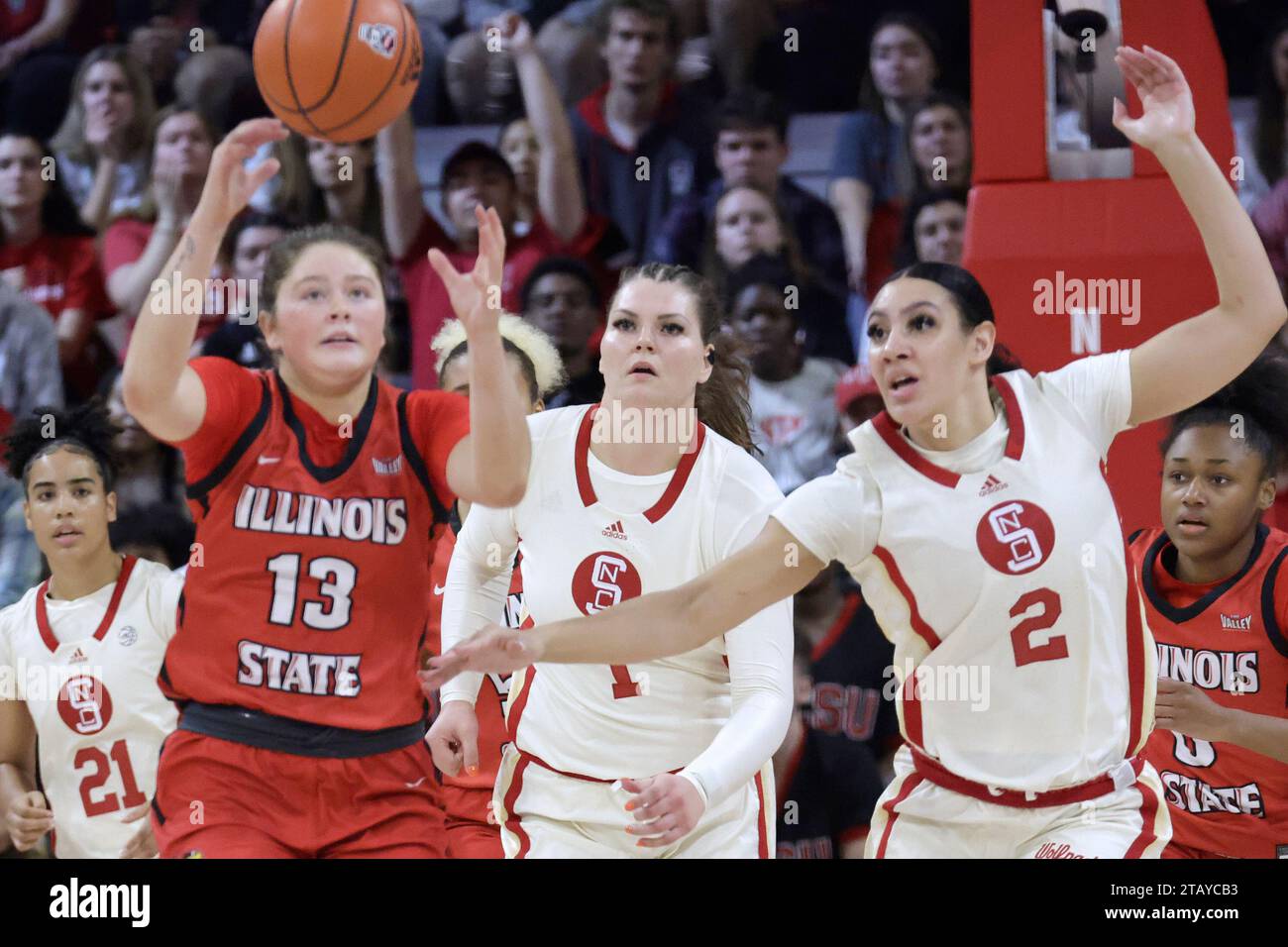 Illinois State guard Brooke Coffey (13), North Carolina State center ...