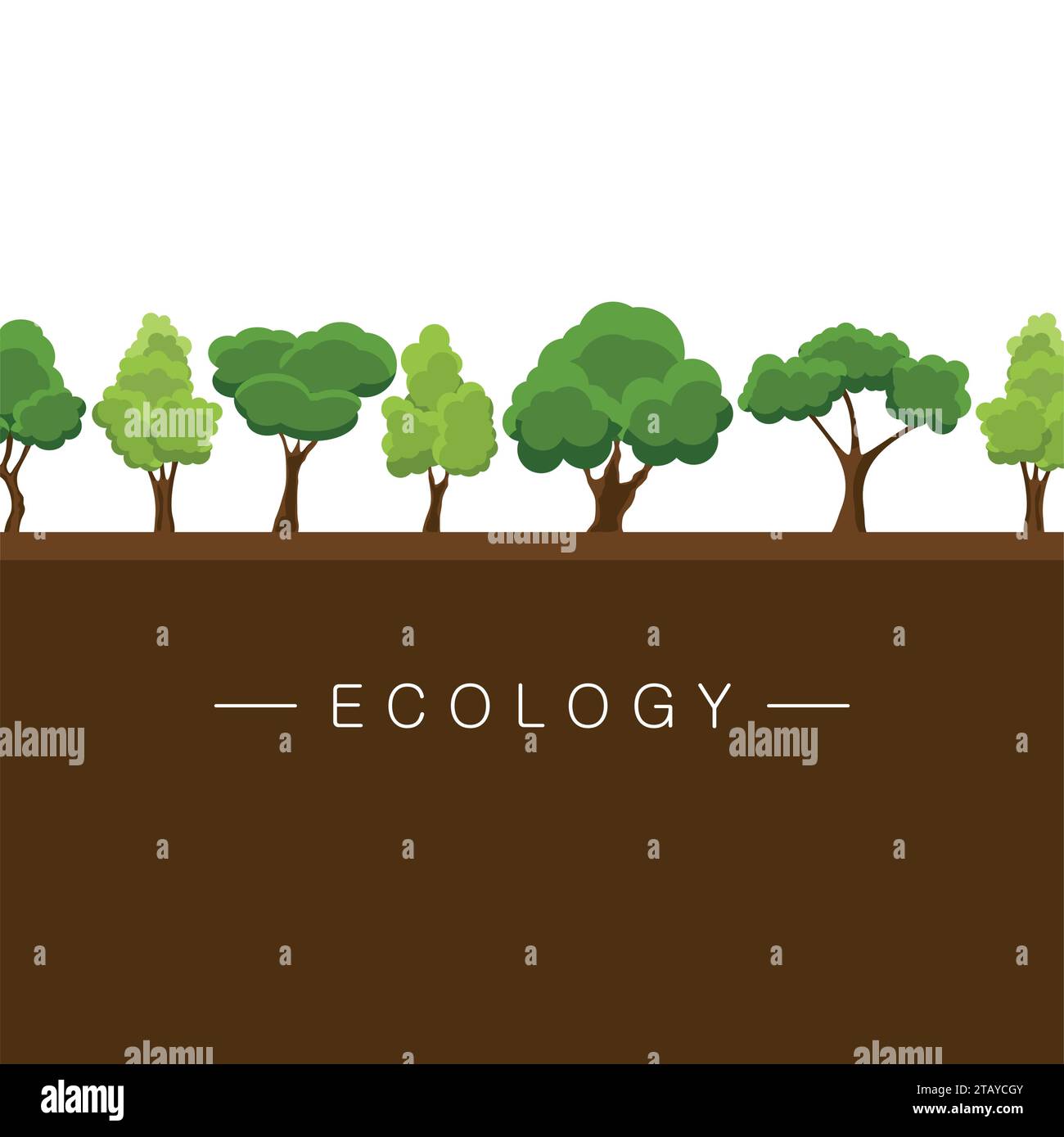 Ecology banner background design with stylized trees. Nature vector ...