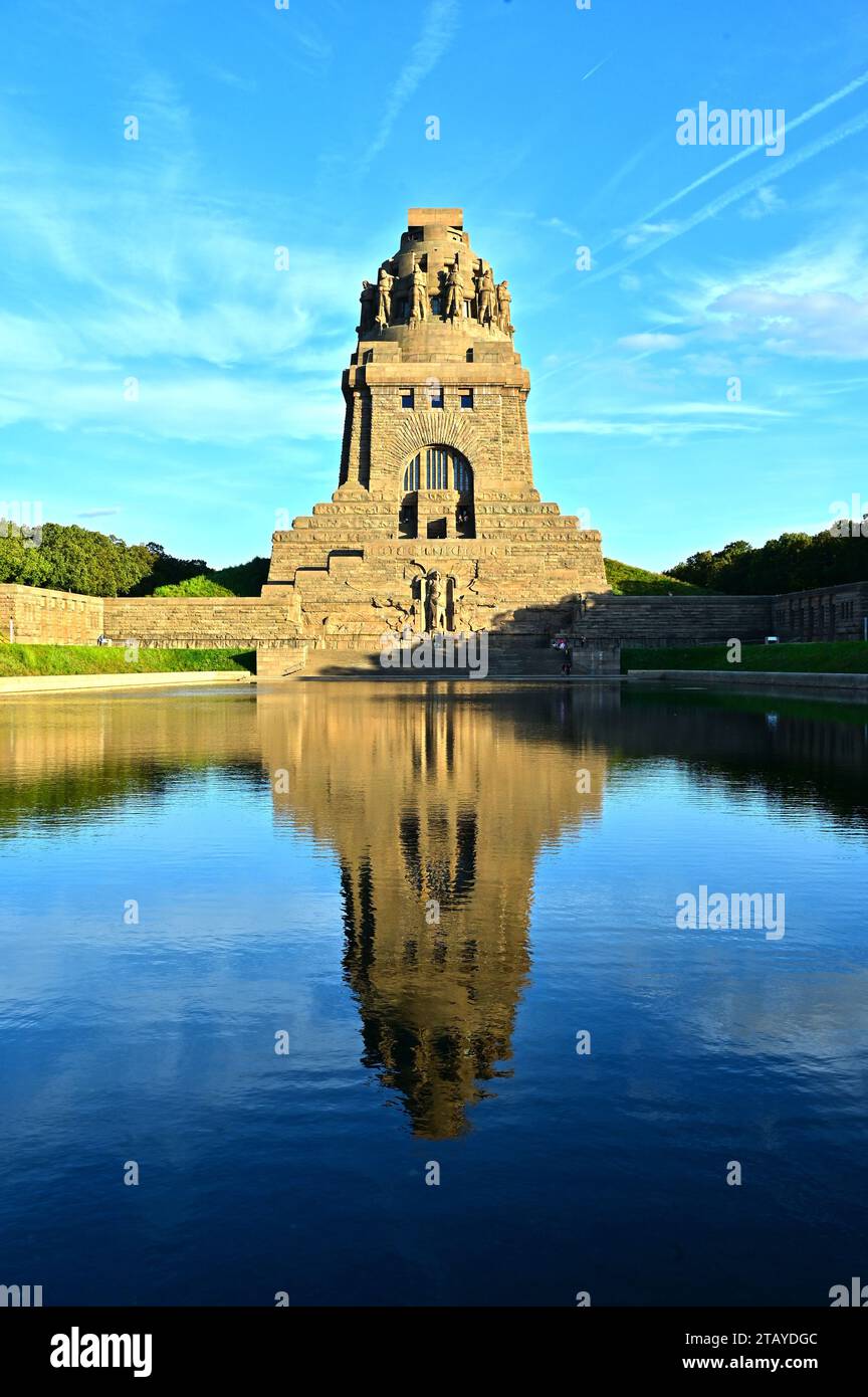 91 meter high monument to the Battle of the Nations in 1813 in the city ...