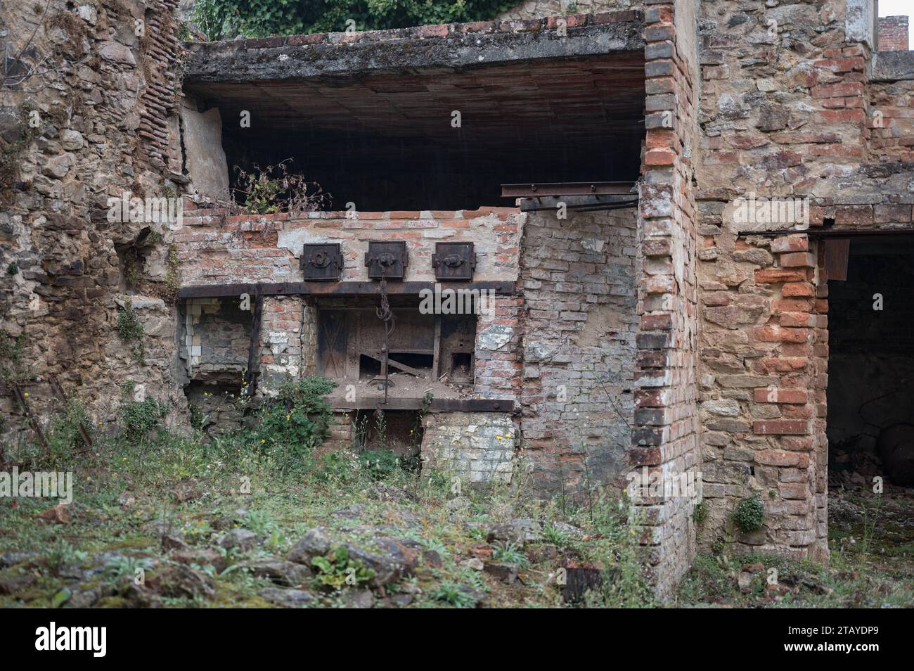 Detail of the remains of an old bakery destroyed during the Second ...