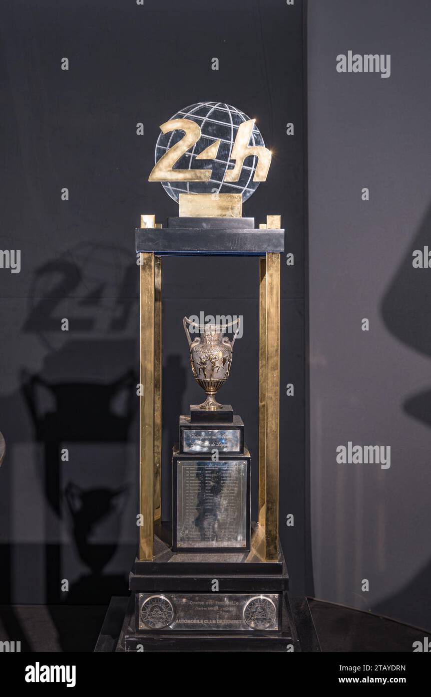 Detail of the royal trophy of the 24H of Le Mans endurance races Stock ...