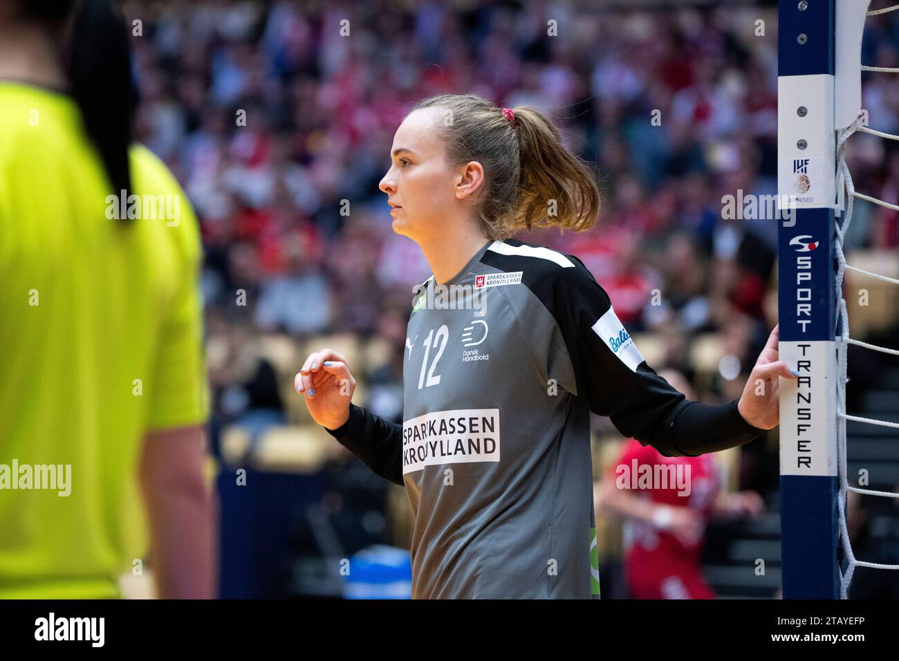 Denmark's goalkeeper Anna Kristensen during the World Cup match between Denmark and Chile from ...