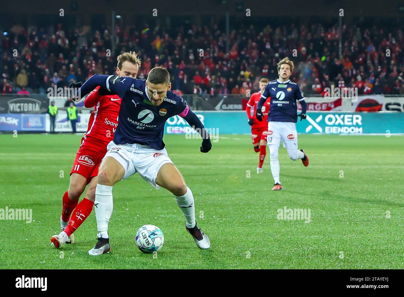 Drammen, Norway, 03rd December 2023. Strømsgodset's Gustav Valsvik ...