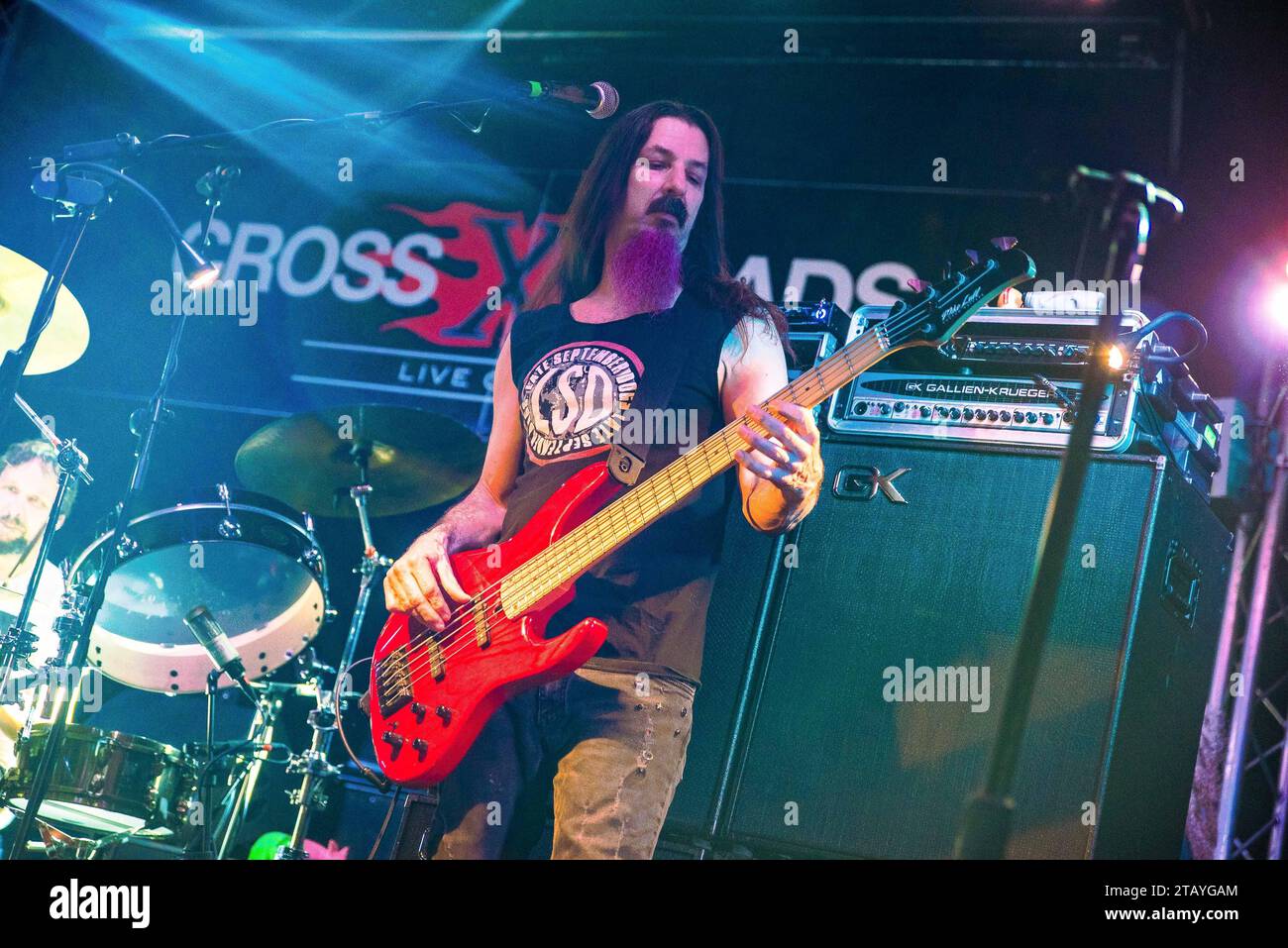 Roma, Italy. 02nd Dec, 2023. Bryan Beller performing live playing bass ...