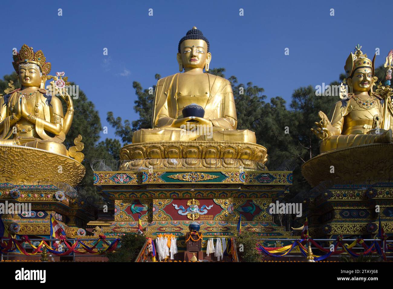 Nepal, Kathmandu Valley, Swayambhu, Amideva, Buddha Park Stock Photo ...