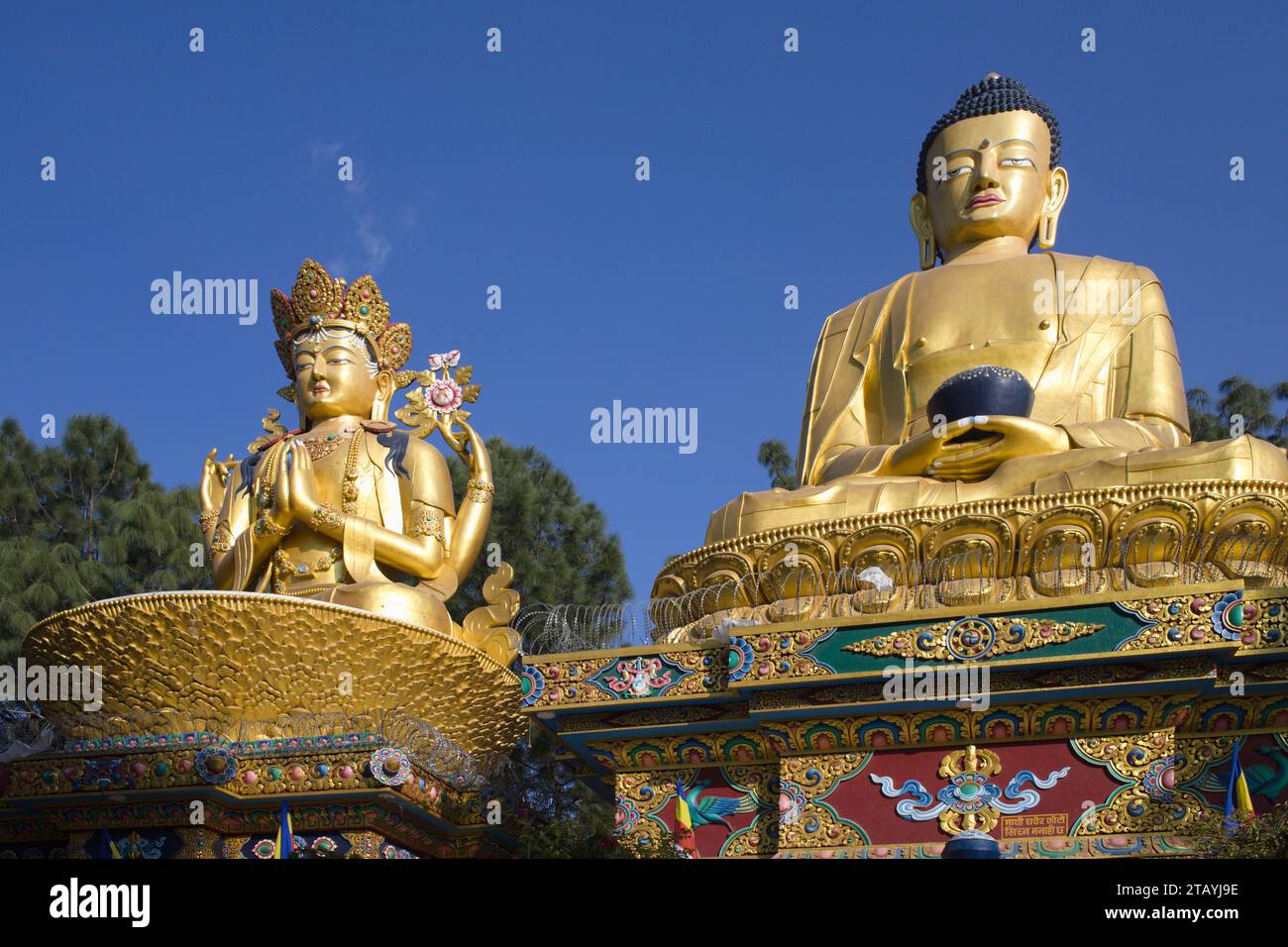 Nepal, Kathmandu Valley, Swayambhu, Amideva, Buddha Park Stock Photo ...