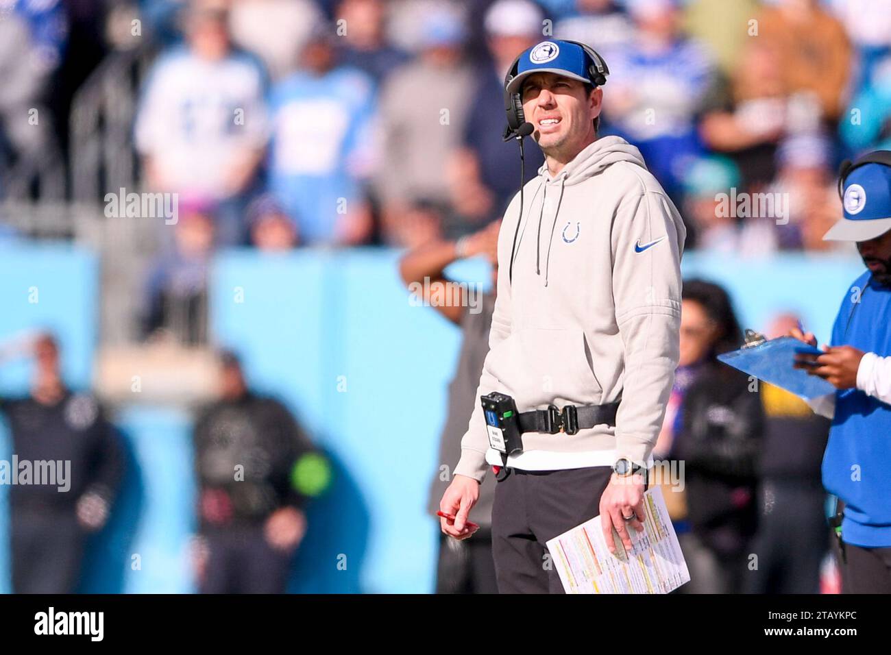 December 3, 2023: Indianapolis Cots head coach Shane Steichen watches ...