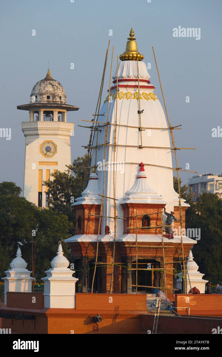 Nepal, Kathmandu, Rani Pokhari, Queen's Pond, Clock Tower Stock Photo ...