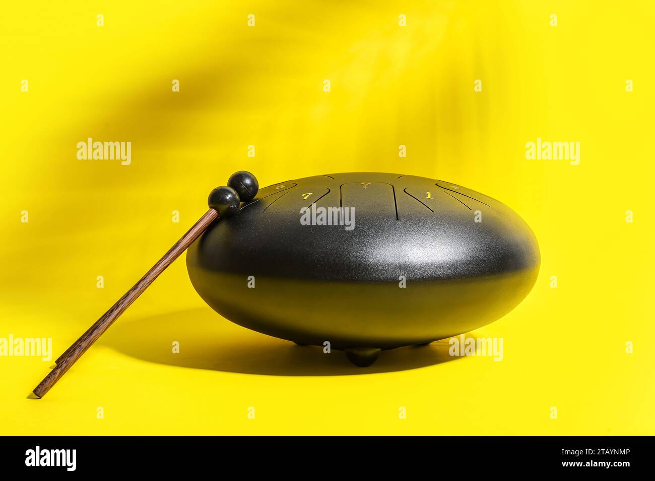 Glucophone with sticks on yellow background Stock Photo - Alamy