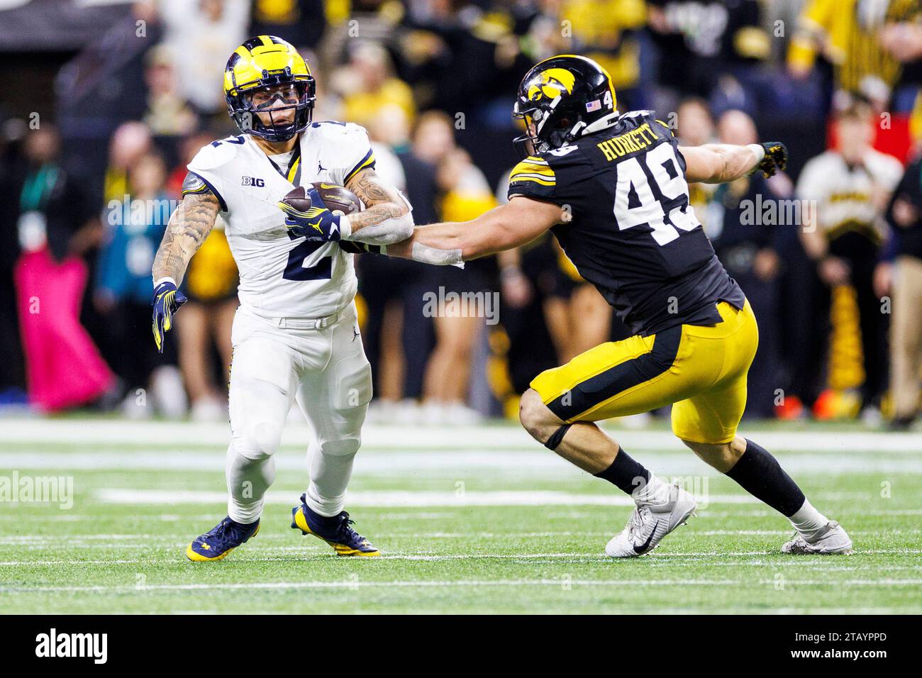 Indianapolis, Indiana, USA. 02nd Dec, 2023. Michigan running back Blake ...