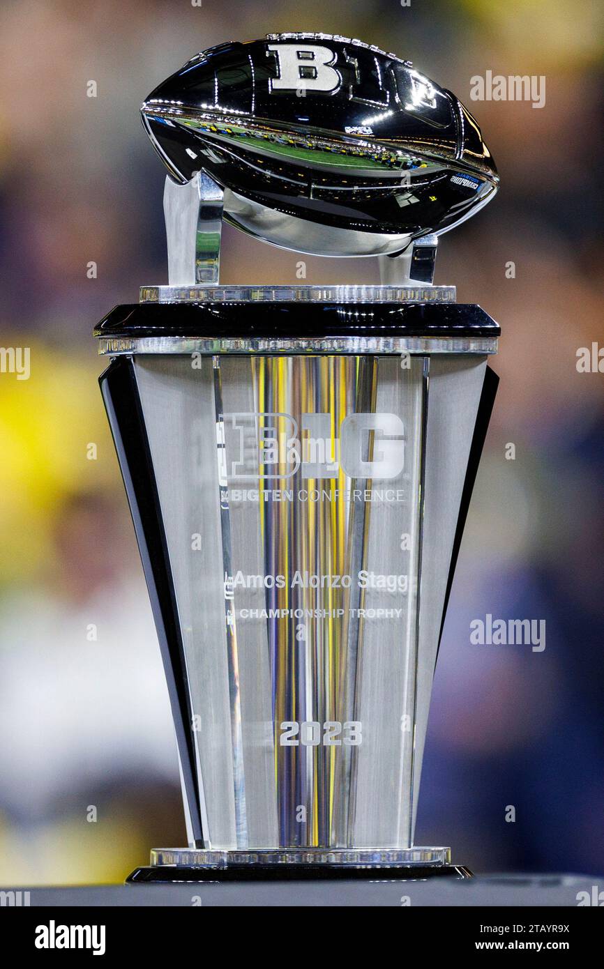 Indianapolis, Indiana, USA. 02nd Dec, 2023. Big Ten Championship trophy ...