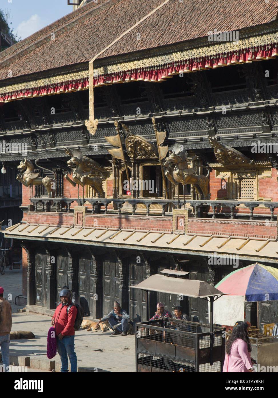 Nepal, Kathmandu, Indra Chowk, Akash Bhairab, hindu temple Stock Photo ...