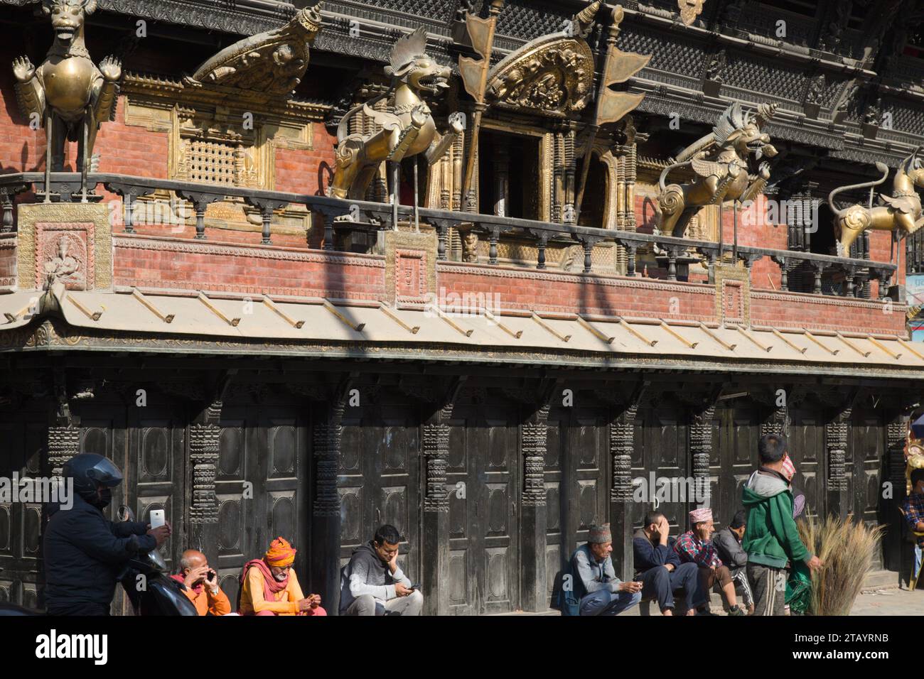 Nepal, Kathmandu, Indra Chowk, Akash Bhairab, hindu temple Stock Photo ...