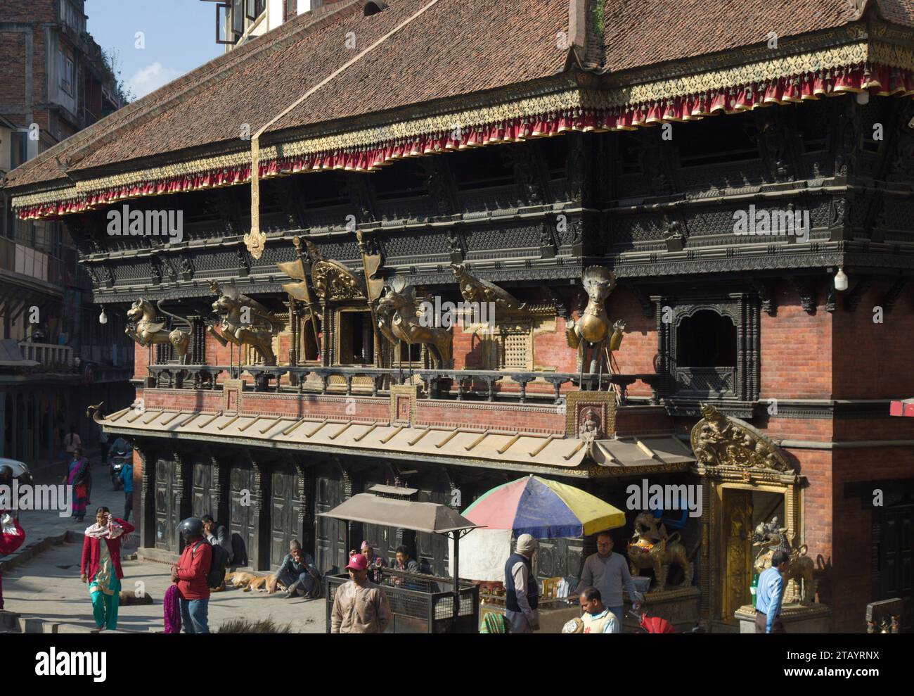Nepal, Kathmandu, Indra Chowk, Akash Bhairab, hindu temple Stock Photo ...