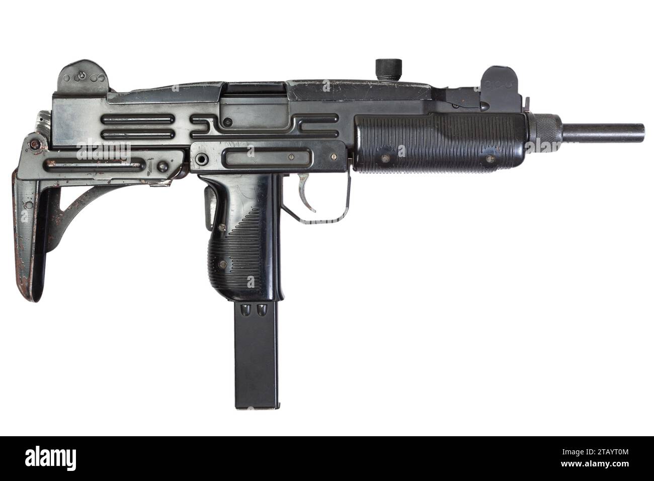 Israel famous 9mm submachine gun UZI isolated on white background Stock ...