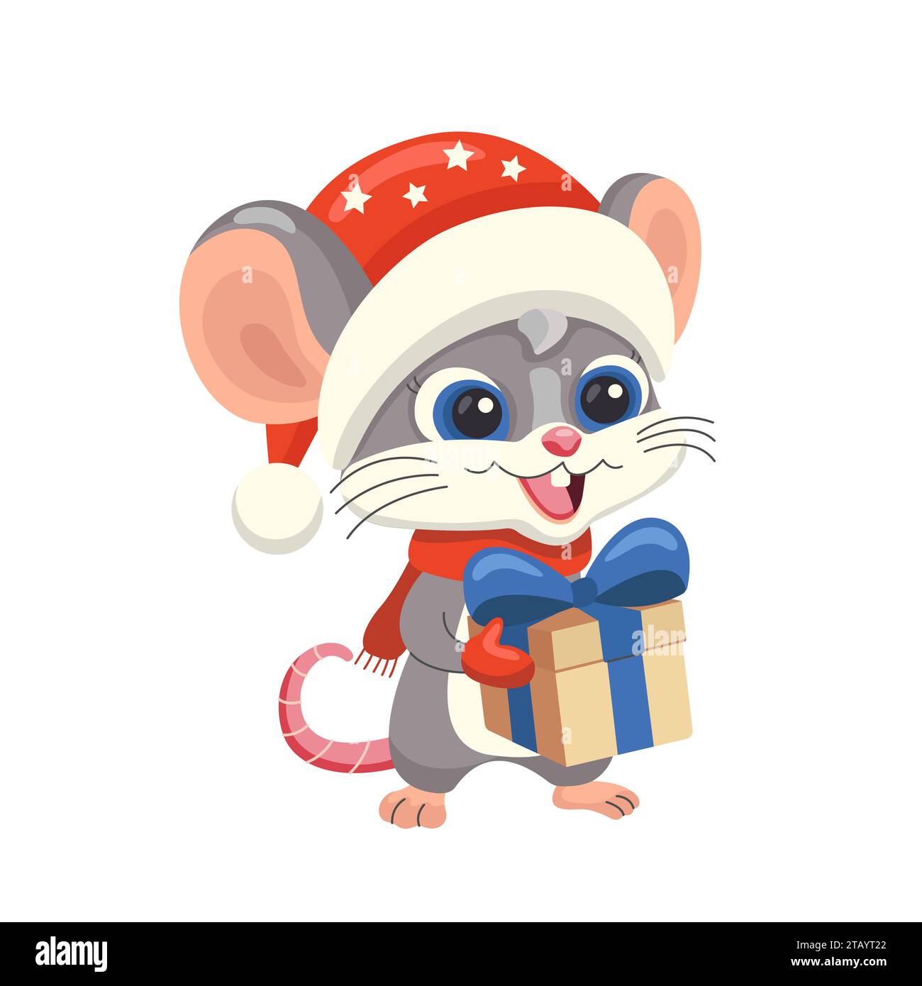 Helper holding gift box Stock Vector Images - Alamy