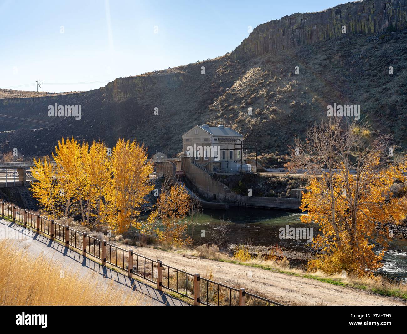 Iconic diversion dam on the Boise River in fall Stock Photo - Alamy