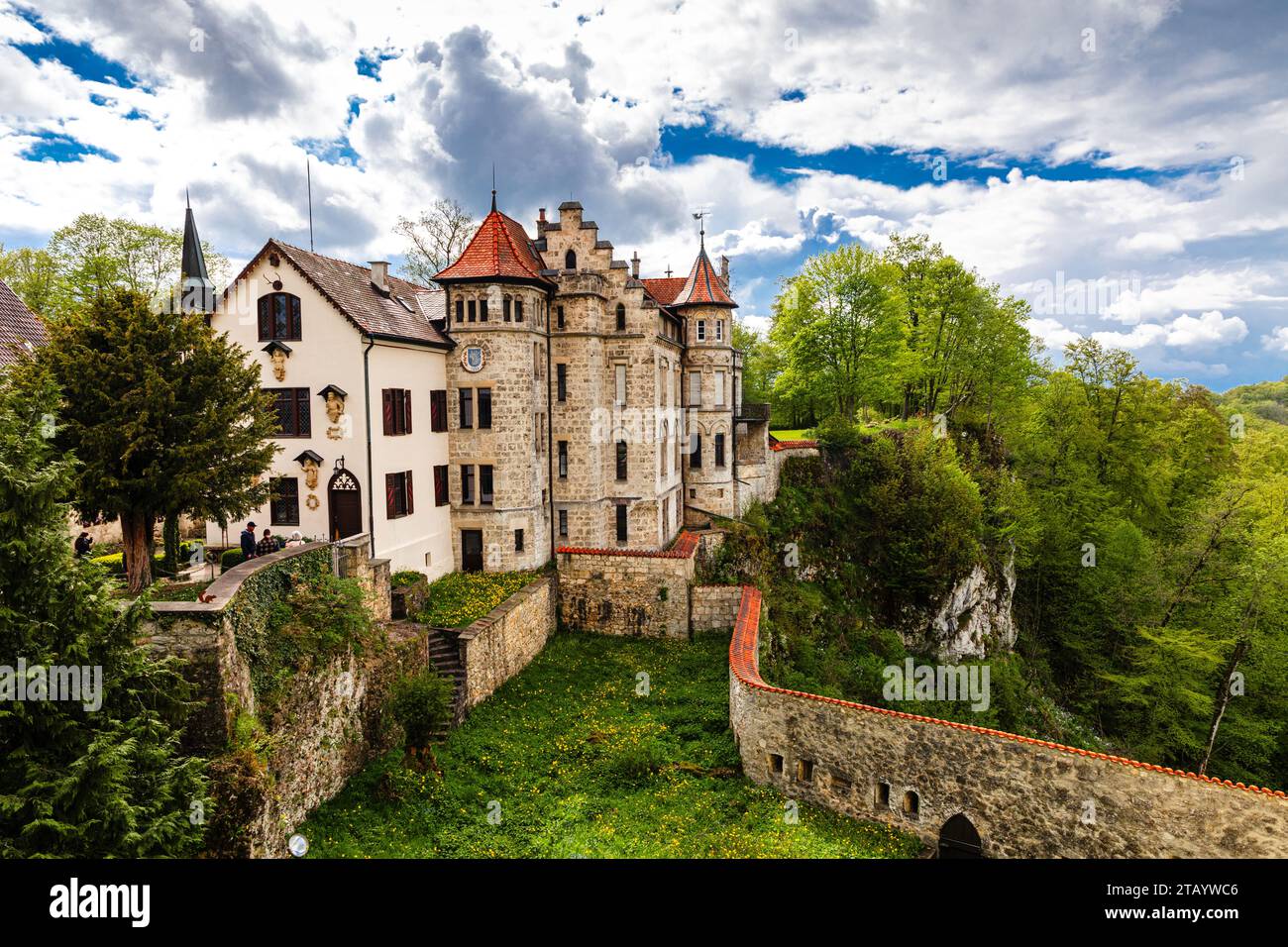 Lichtenstein Castle in Baden-Wurttemberg, Germany. Scenic panorama of ...