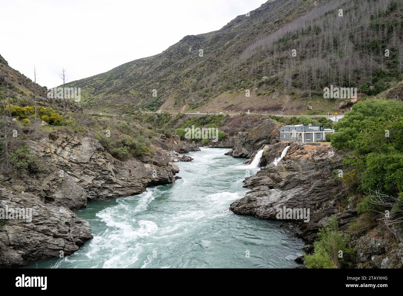 South Island of New Zealand Road Trip. Kawarau Gorge and Bridge with ...