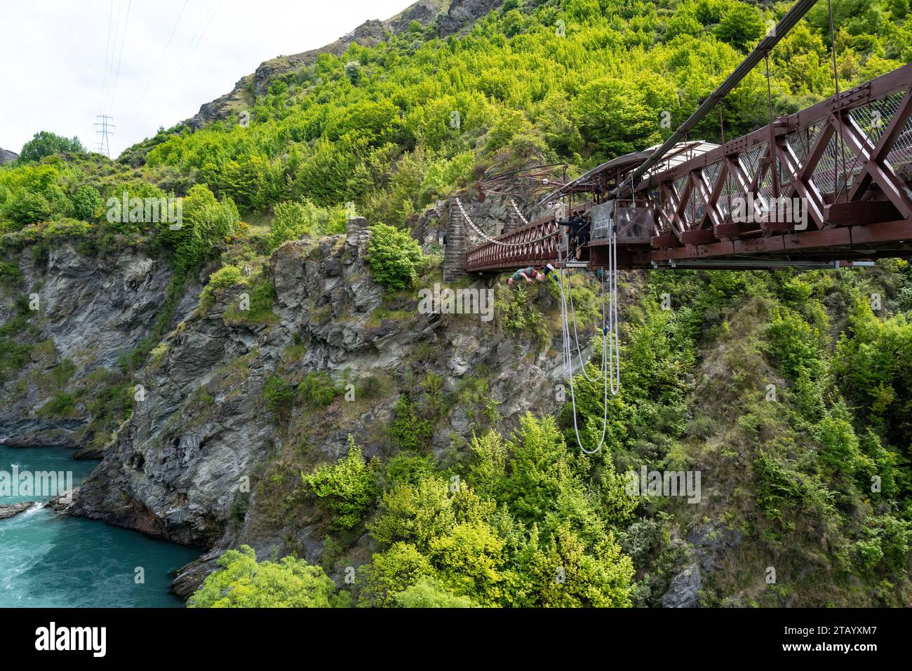 South Island of New Zealand Road Trip. Kawarau Gorge and Bridge with ...