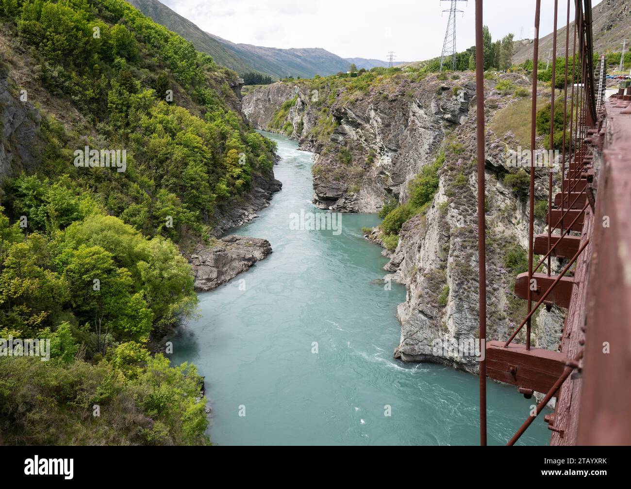 South Island of New Zealand Road Trip. Kawarau Gorge and Bridge with ...