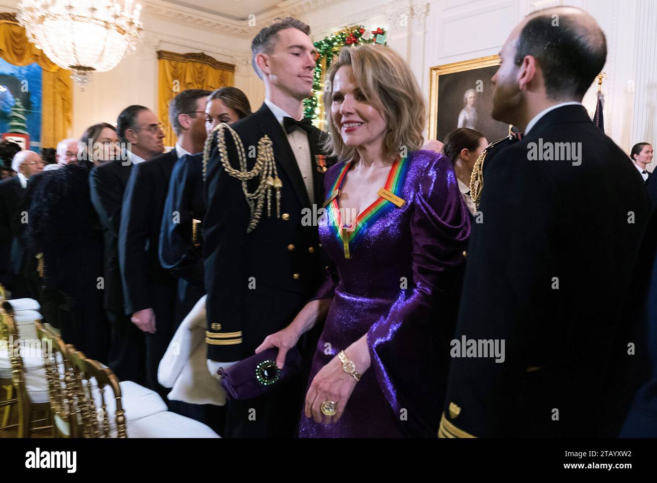 2023 Kennedy Center honoree soprano Renée Fleming leaves the East Room ...