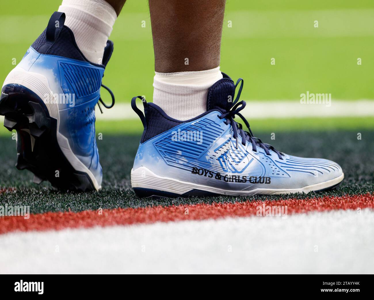 December 3, 2023: Texans offensive tackle Josh Jones (74) wears custom ...