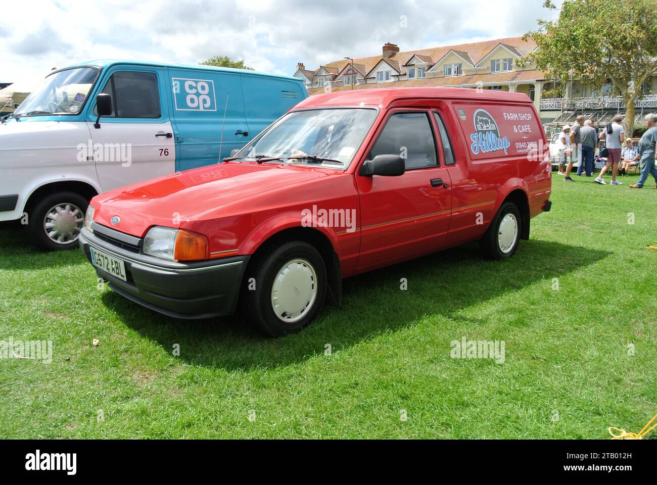 A 1989 Ford Escort car derived van parked on display at the English ...