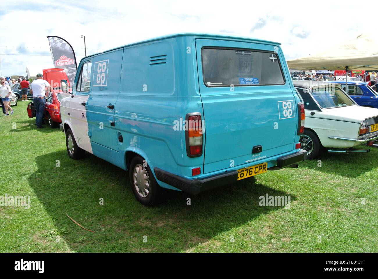 A 1985 Ford Transit van parked on display at the English Riviera ...