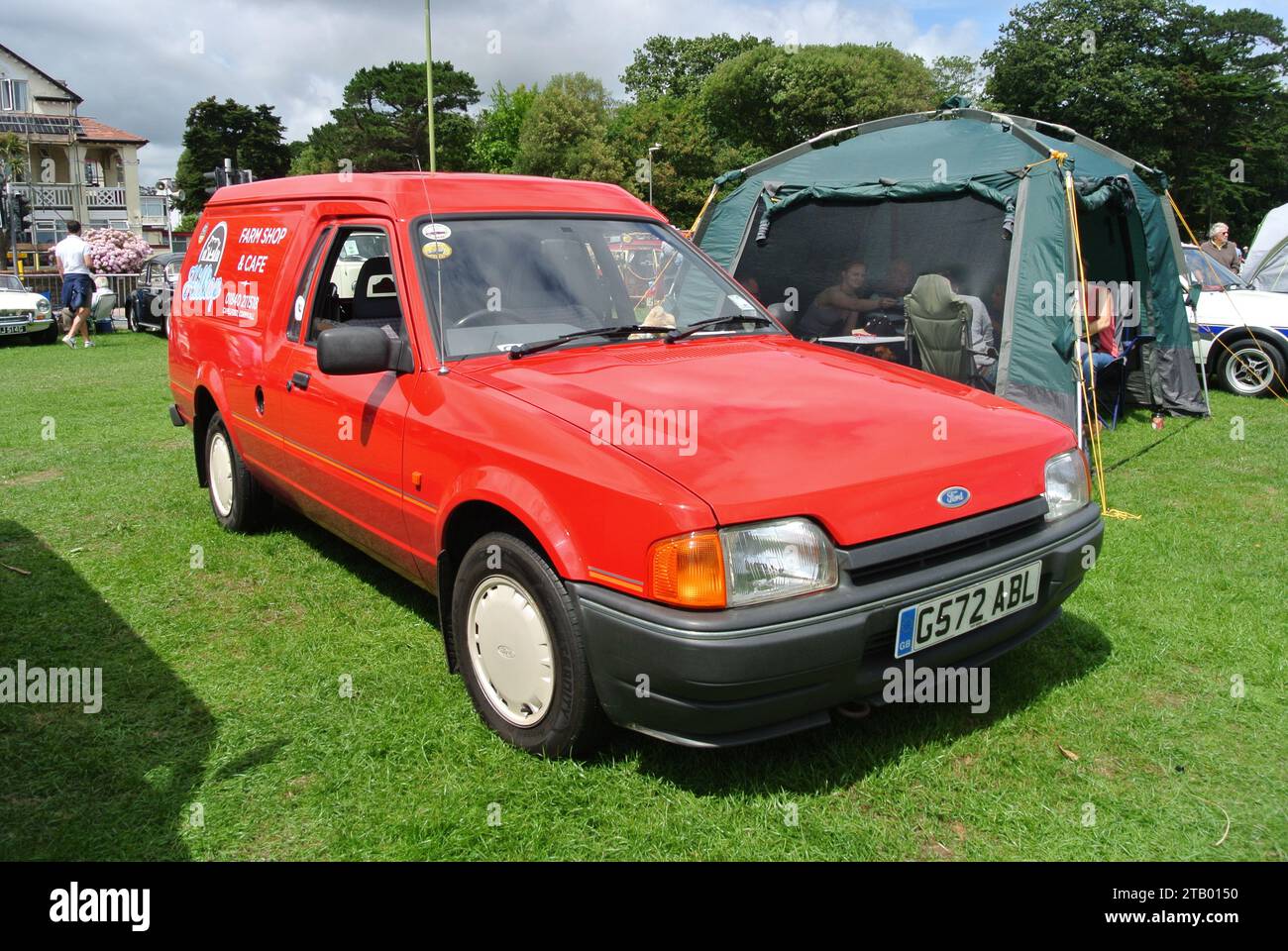 A 1989 Ford Escort car derived van parked on display at the English ...