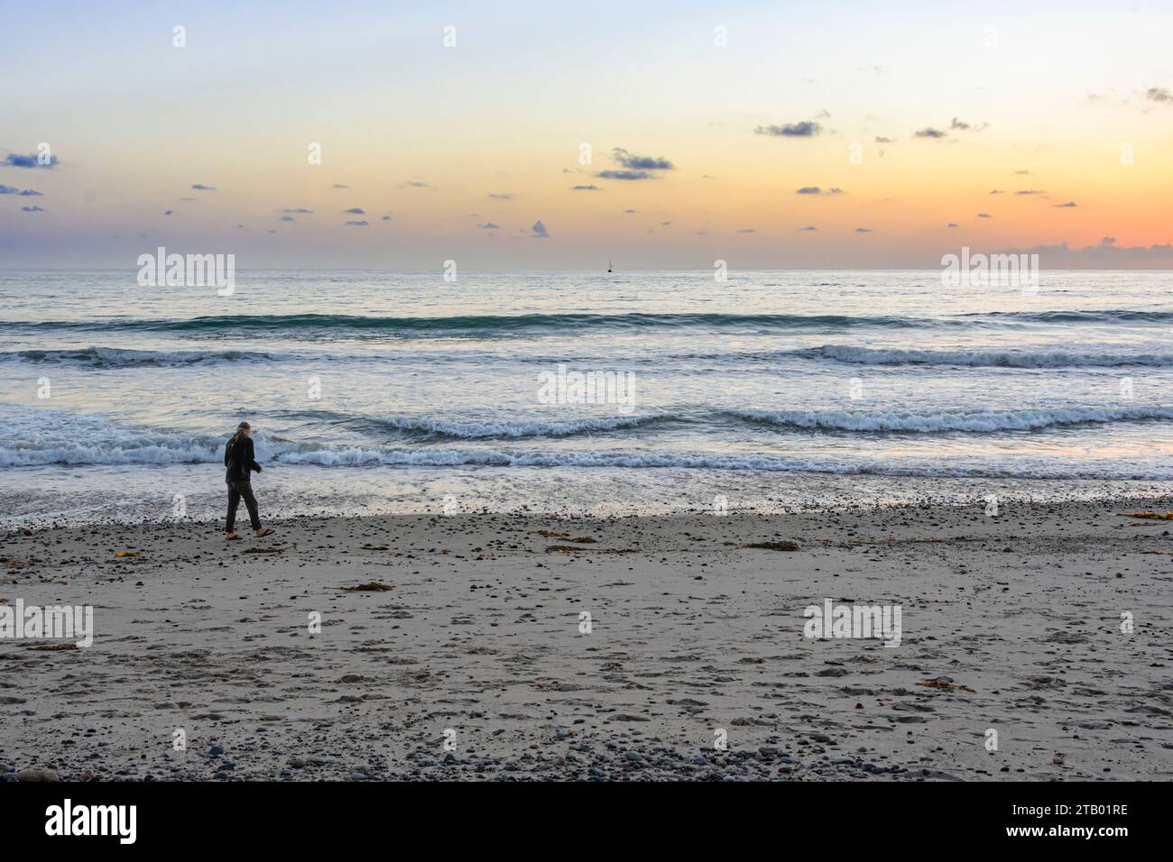 Sunset on Poche Beach, San Clemente, California, United States Stock ...