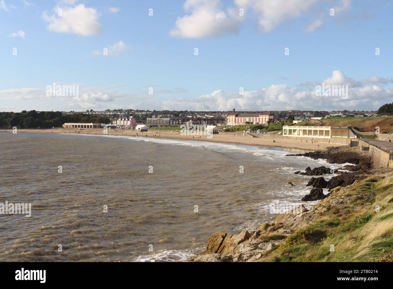 Whitmore Bay and Beach in Barry Island, Wales UK, Welsh coast coastline ...