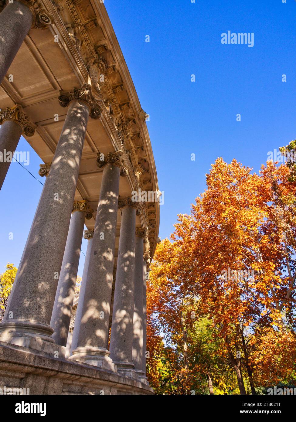 Colonnade in public park with trees Stock Photo - Alamy