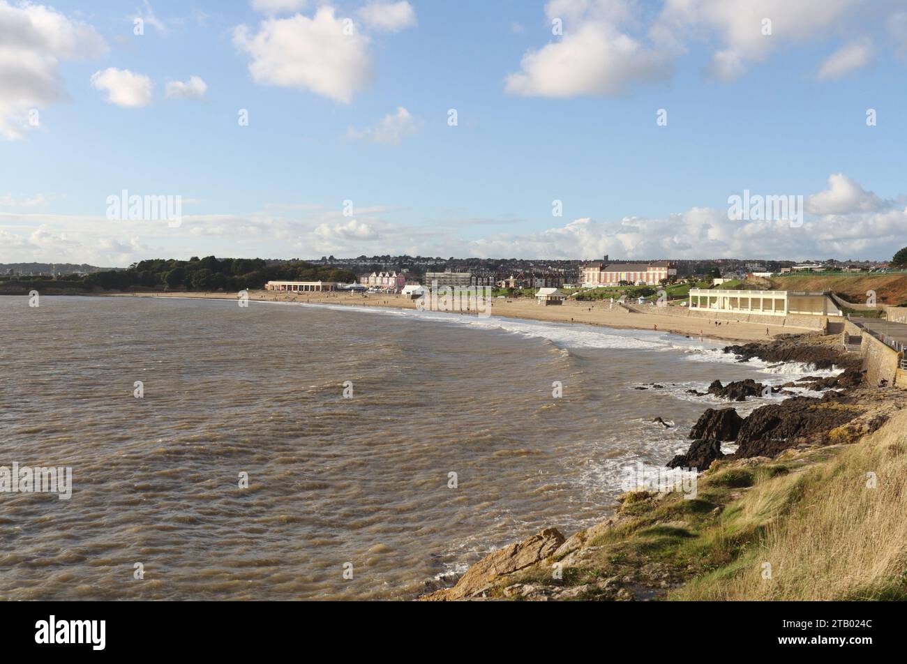 Whitmore Bay and Beach in Barry Island, Wales UK Welsh coast coastline ...