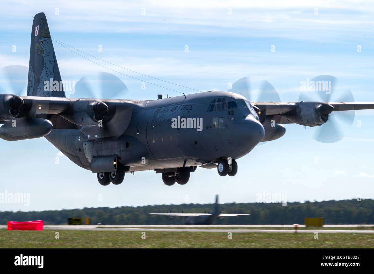 A Polish air force C-130J aircraft from the 33rd Air Base, Poland comes ...
