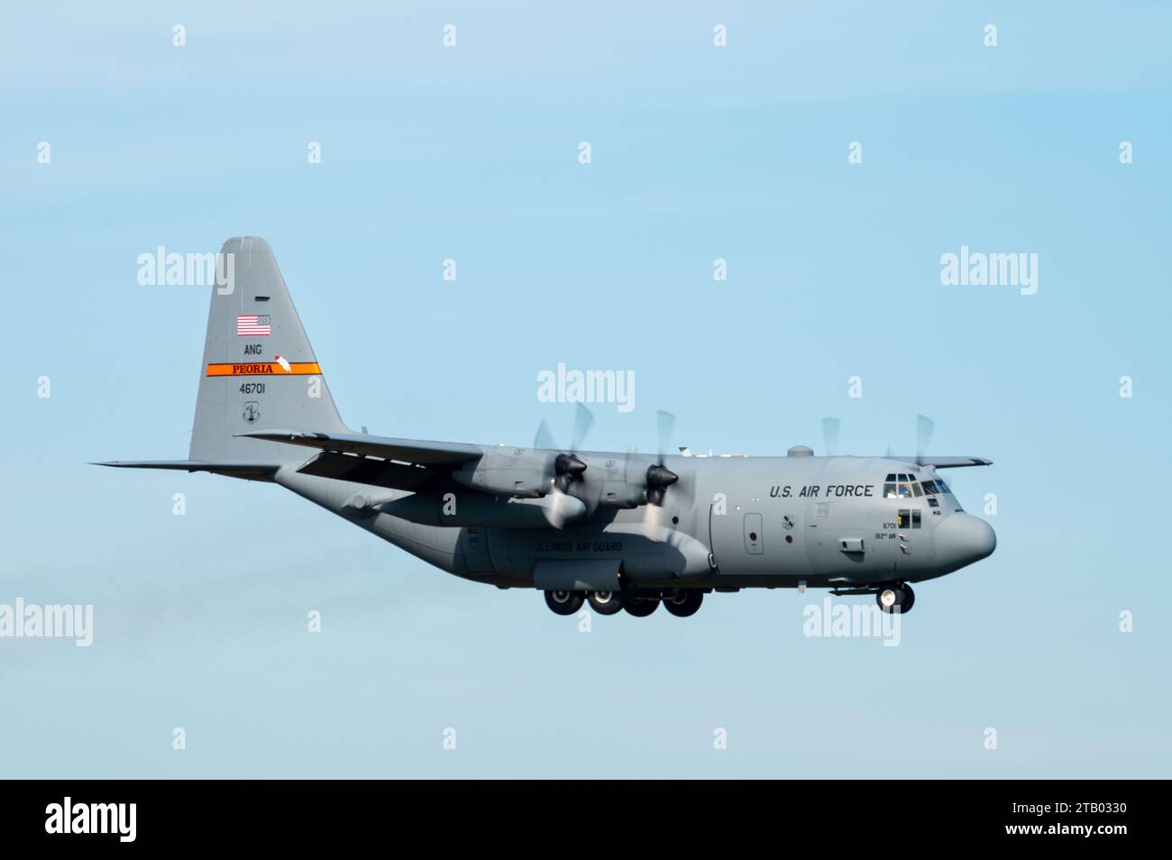 A U.S Air Force C-130H Hercules aircraft from the 182nd Airlift Wing ...