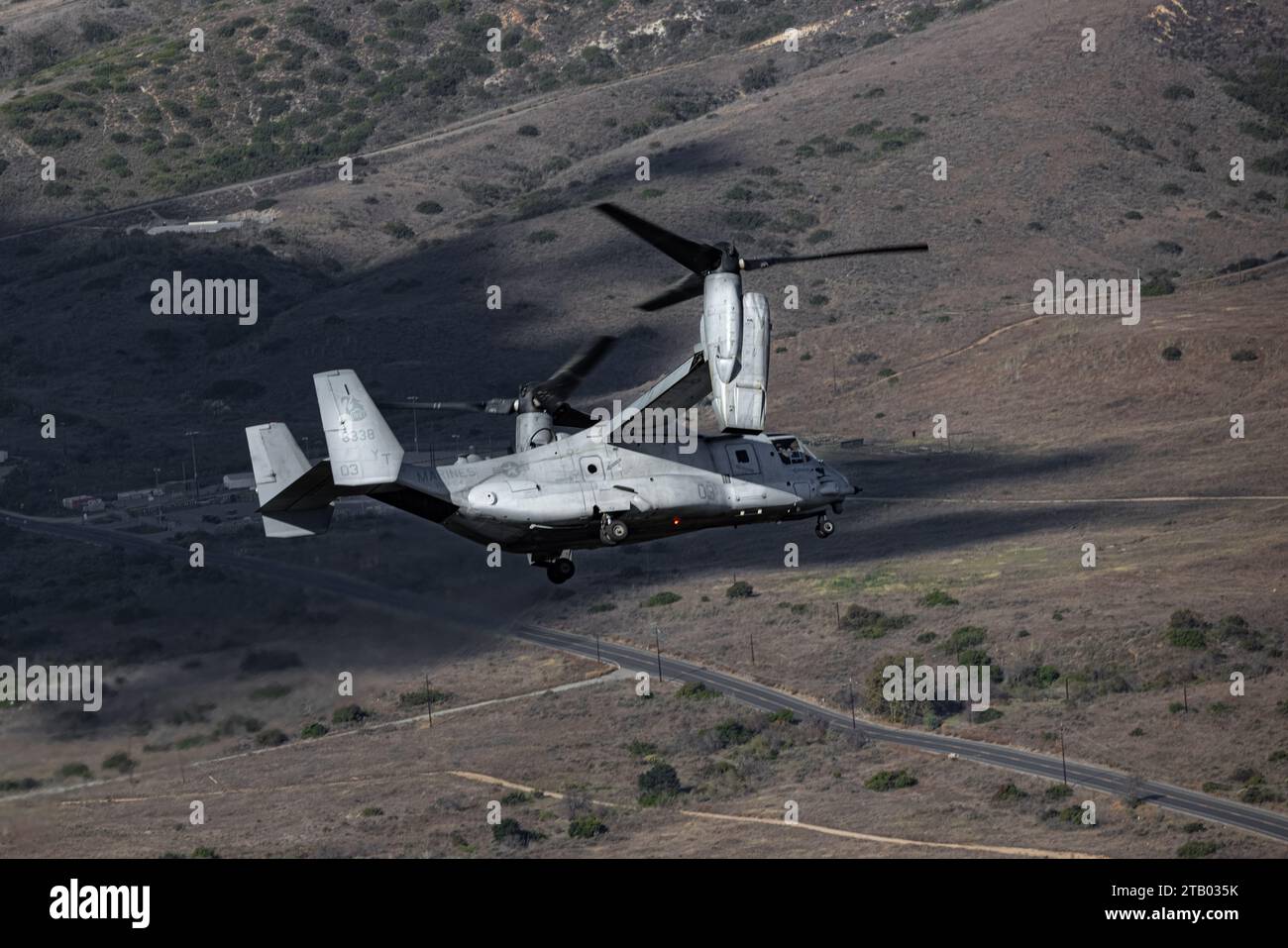 A U.S. Marine Corps MV-22B Osprey assigned to Marine Medium Tiltrotor ...