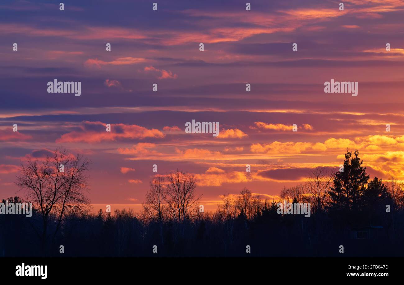 A pretty sunset over northern Wisconsin Stock Photo - Alamy