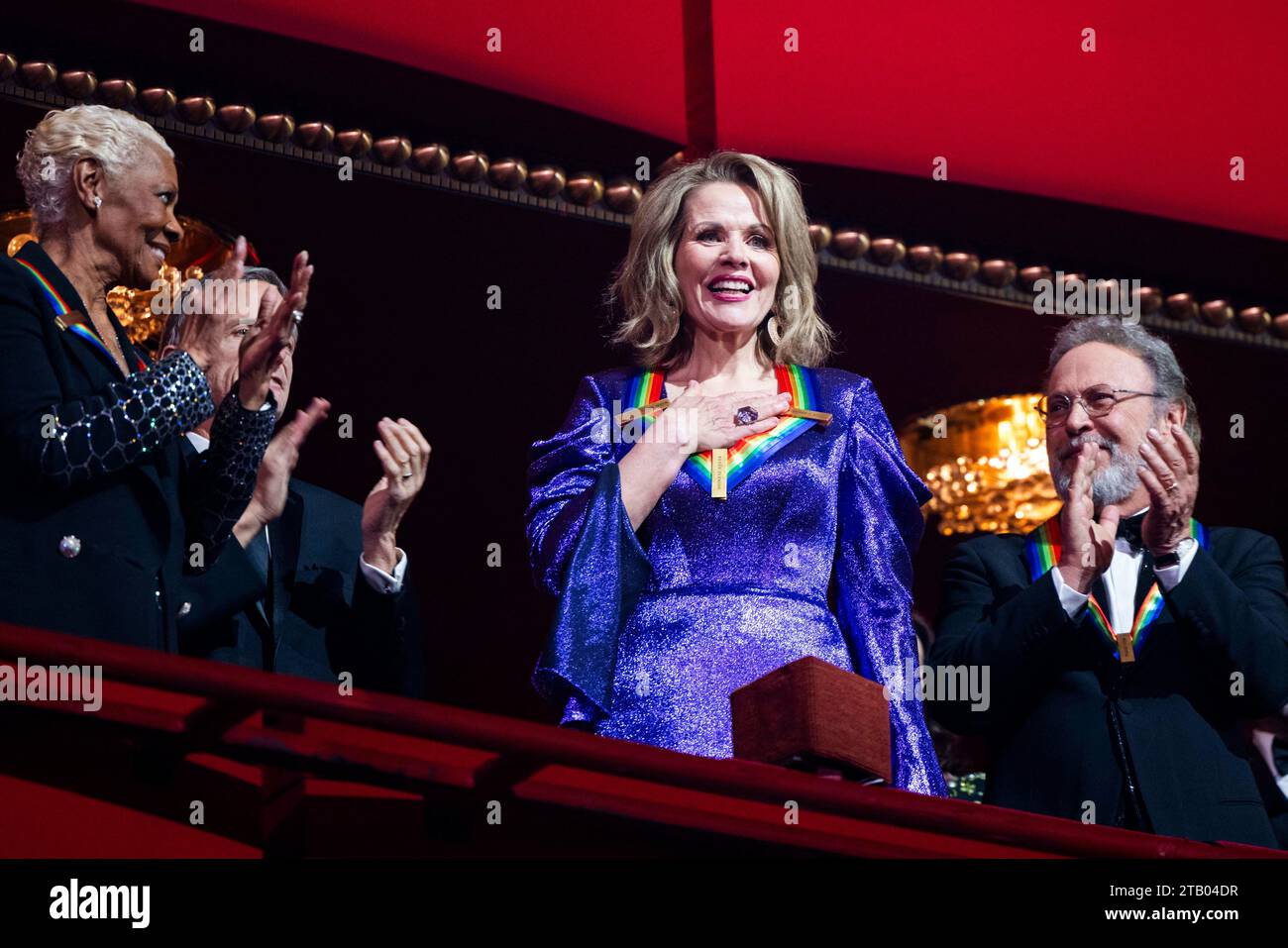 Soprano Renee Fleming (C) attends the 2023 Kennedy Center Honors at the ...