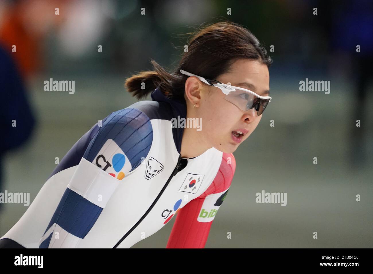 Min-Sun Kim (KOR) in action on 1000m during ISU World Cup Speed Skating ...